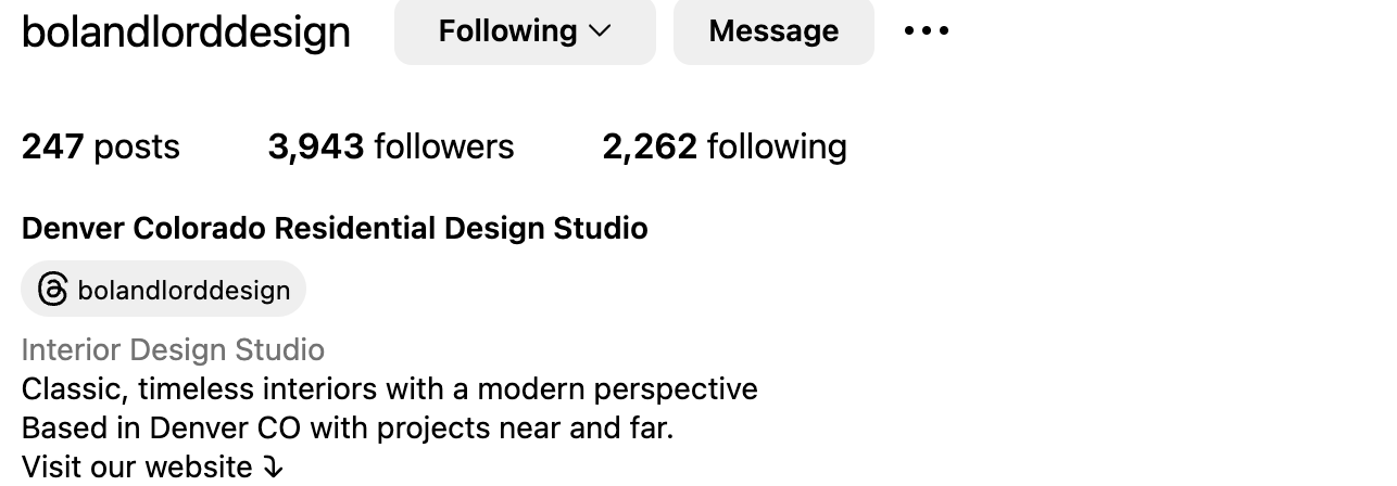 Easy Instagram Bio Formula for Interior Designers
